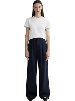 Everlane Draper Pleated Wide Leg Pant Navy | 32" Inseam